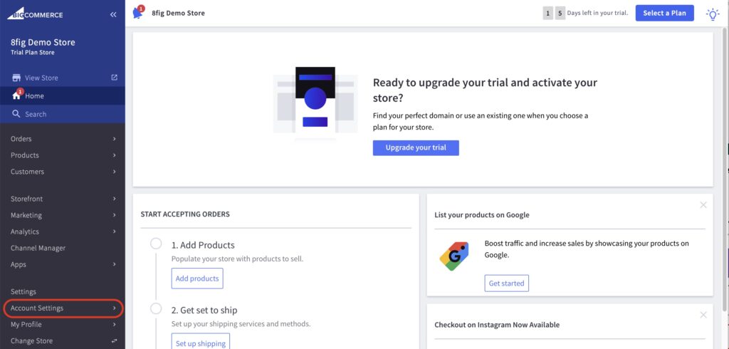 BigCommerce store connection guide - 8fig